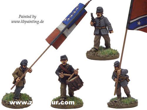 Figurines de commando US/CSA avec veste & képi - en avant